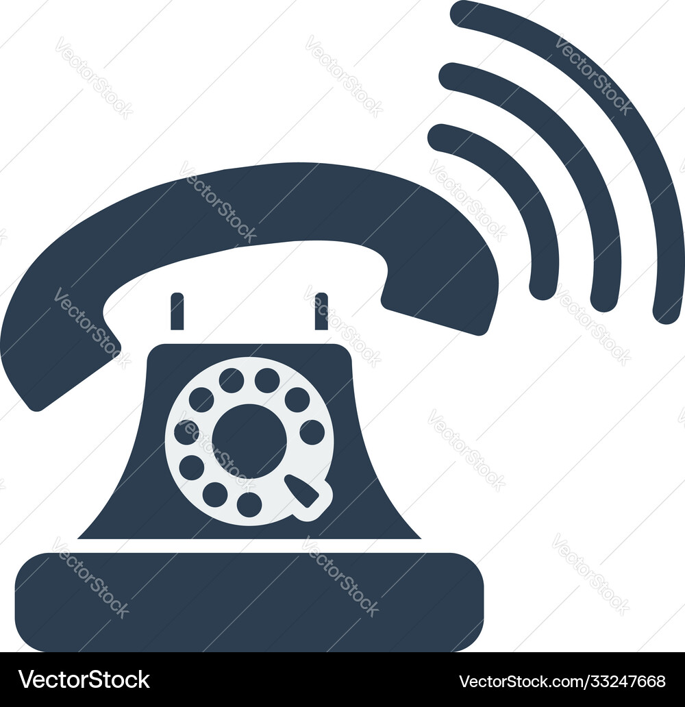 Old telephone icon Royalty Free Vector Image - VectorStock