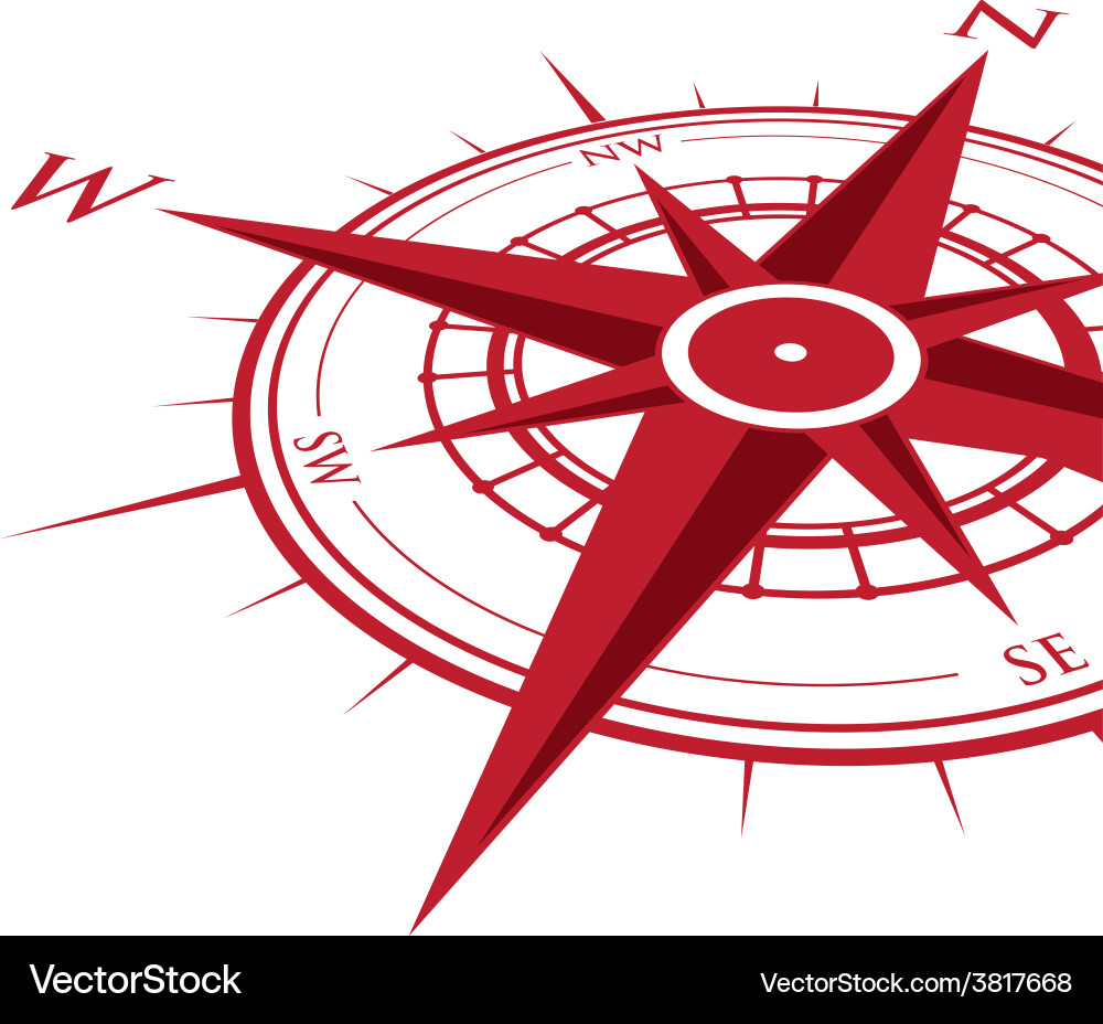 Red Compass Rose Royalty Free Vector Image - VectorStock