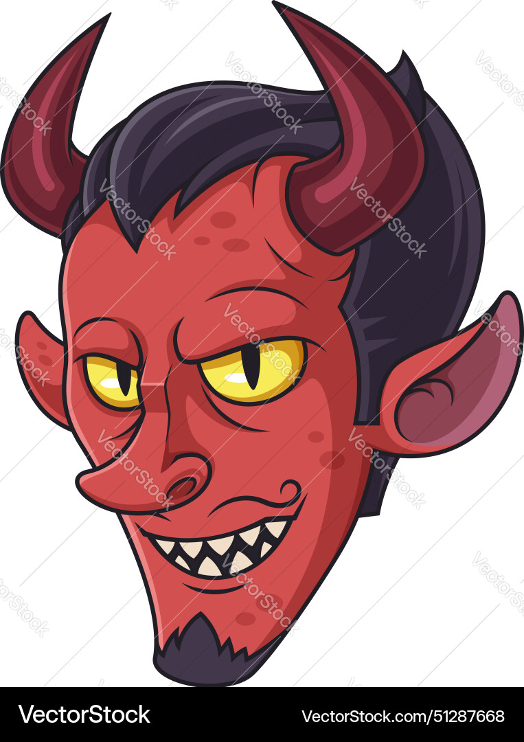 Red devil head Royalty Free Vector Image - VectorStock