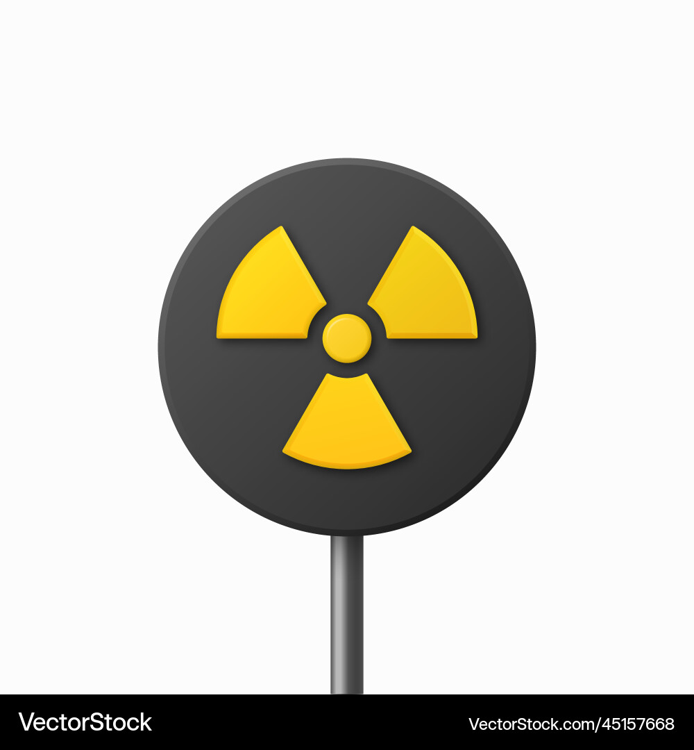 Yellow warning danger nuclear sign black Vector Image