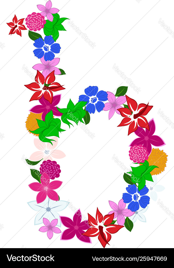 Blumenbuchstaben Lizenzfreies Vektorbild - VectorStock