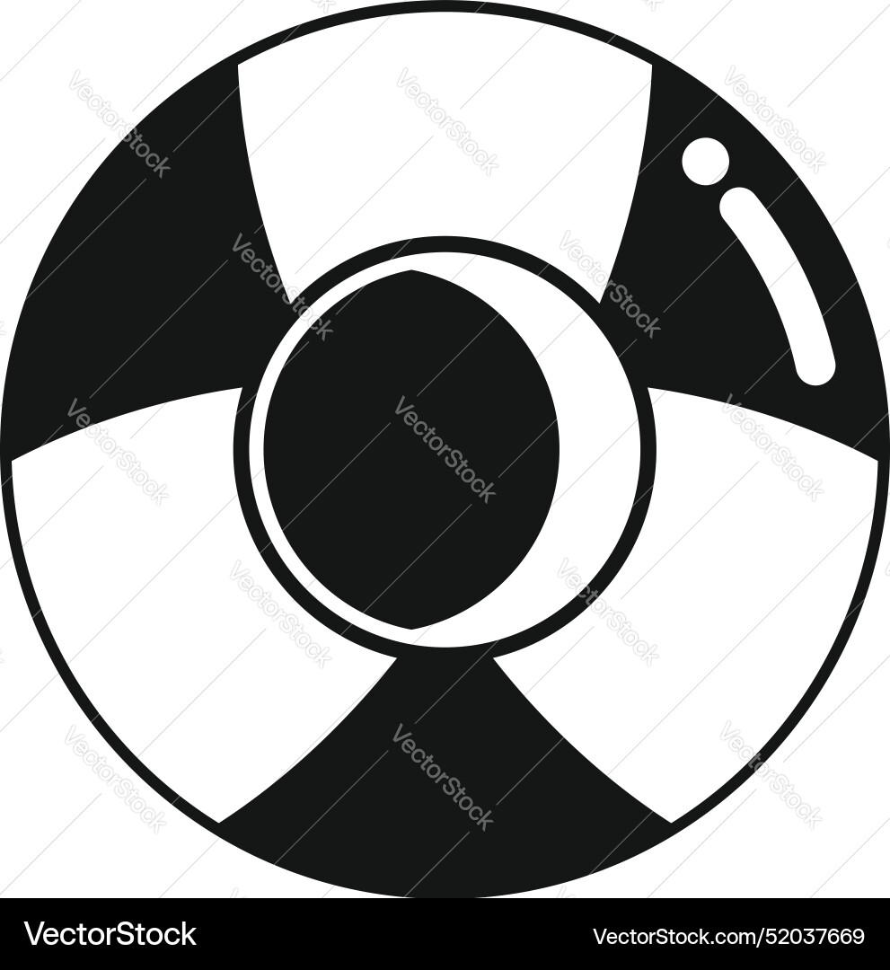 Classic black and white inflatable lifebuoy Vector Image