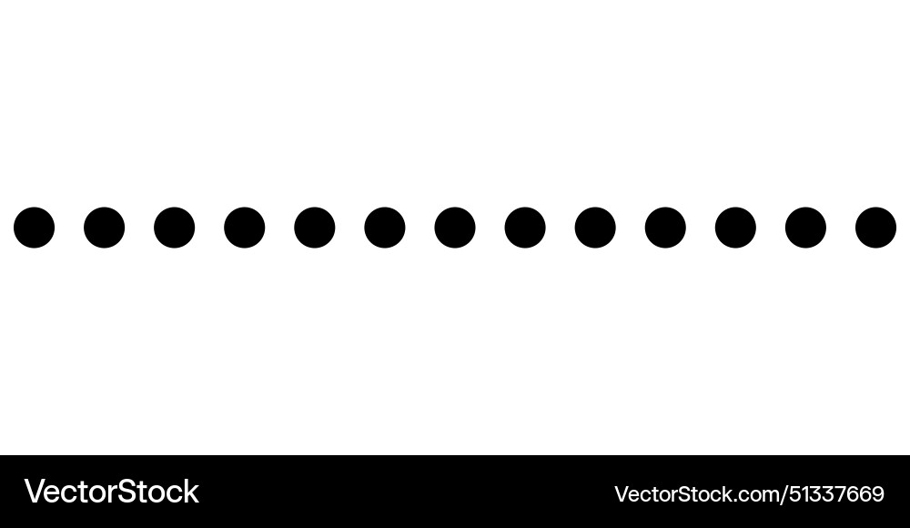 Dot straight line dotted divider pattern circle Vector Image
