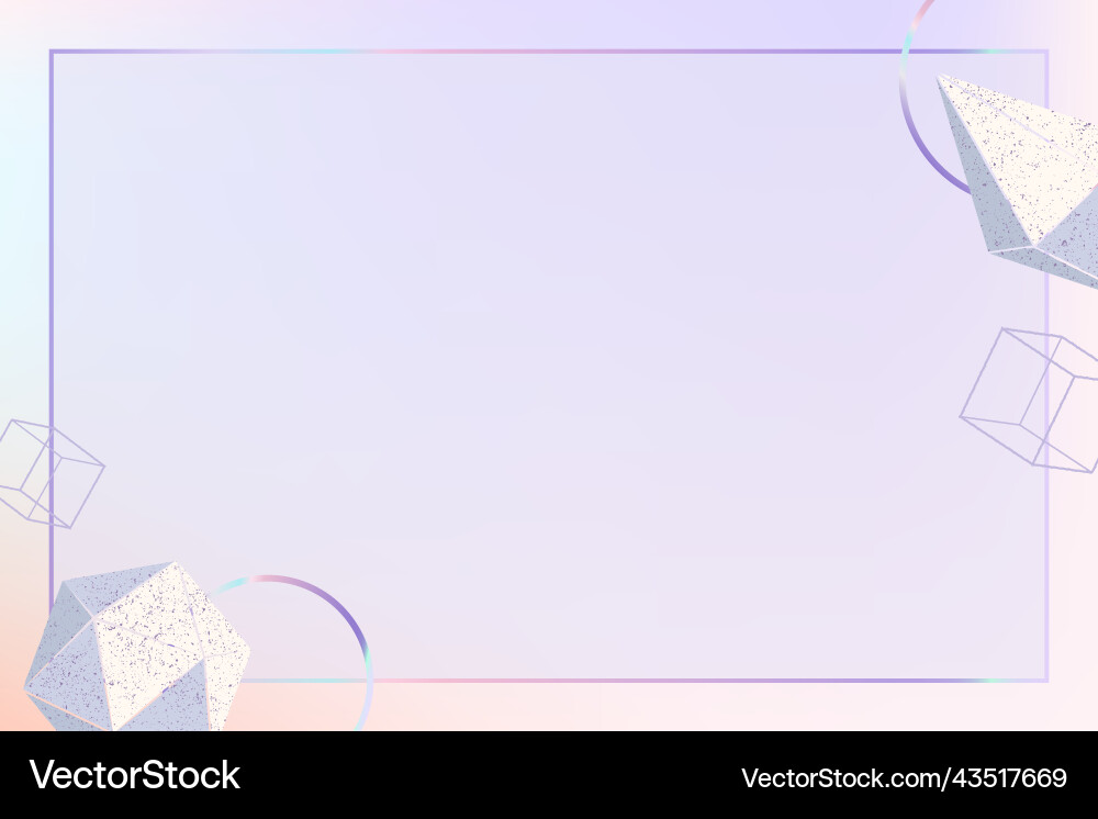 Geometric shapes border pastel background Vector Image