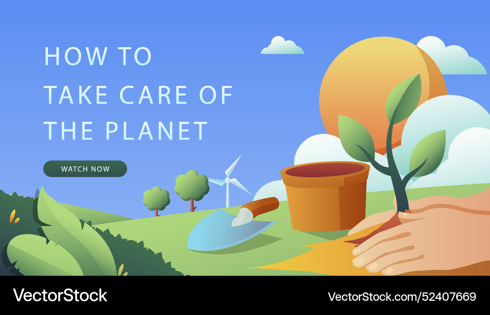Gradient earth day youtube thumbnail Royalty Free Vector