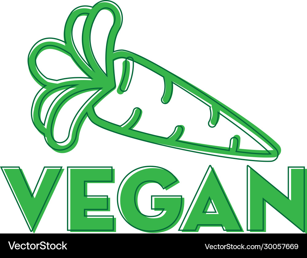Green vegan sign with vegetables Royalty Free Vector Image