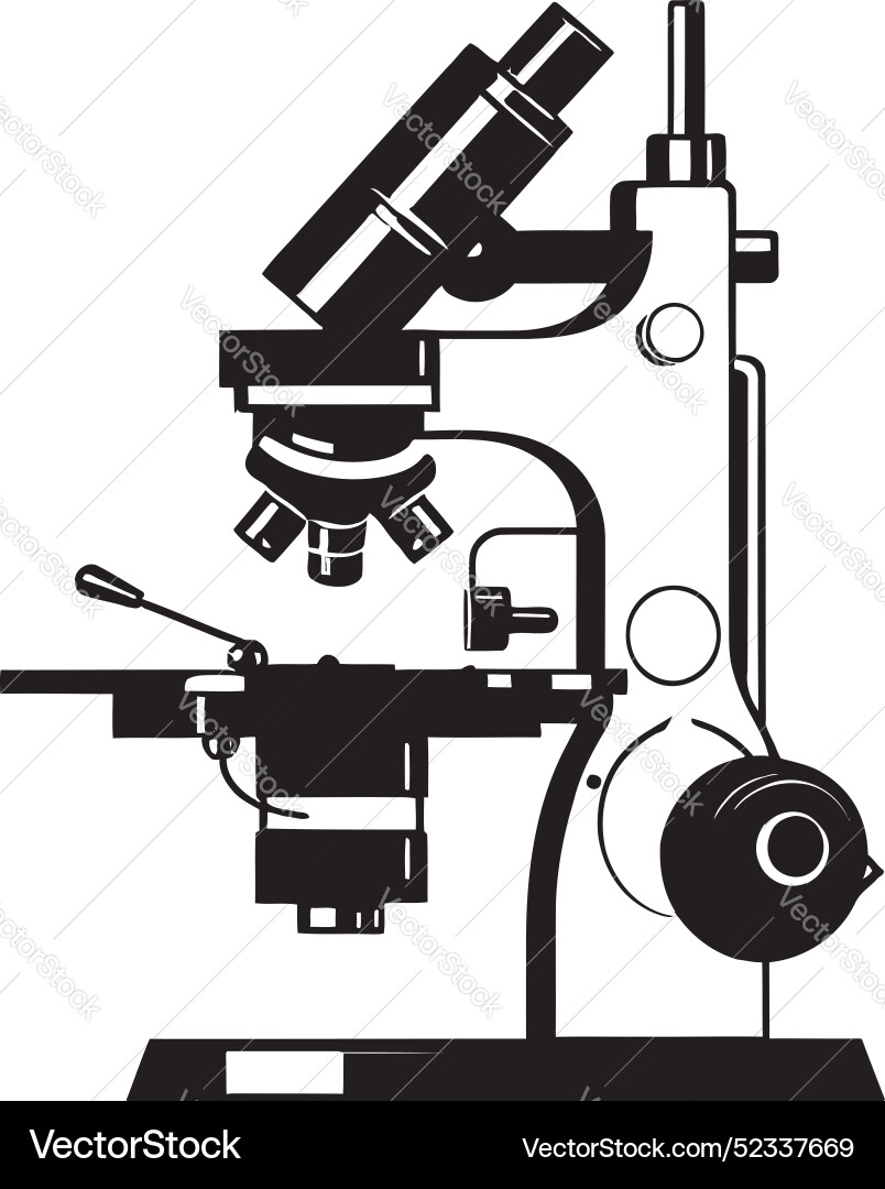 Lens probe microscope black emblematic zoom Vector Image