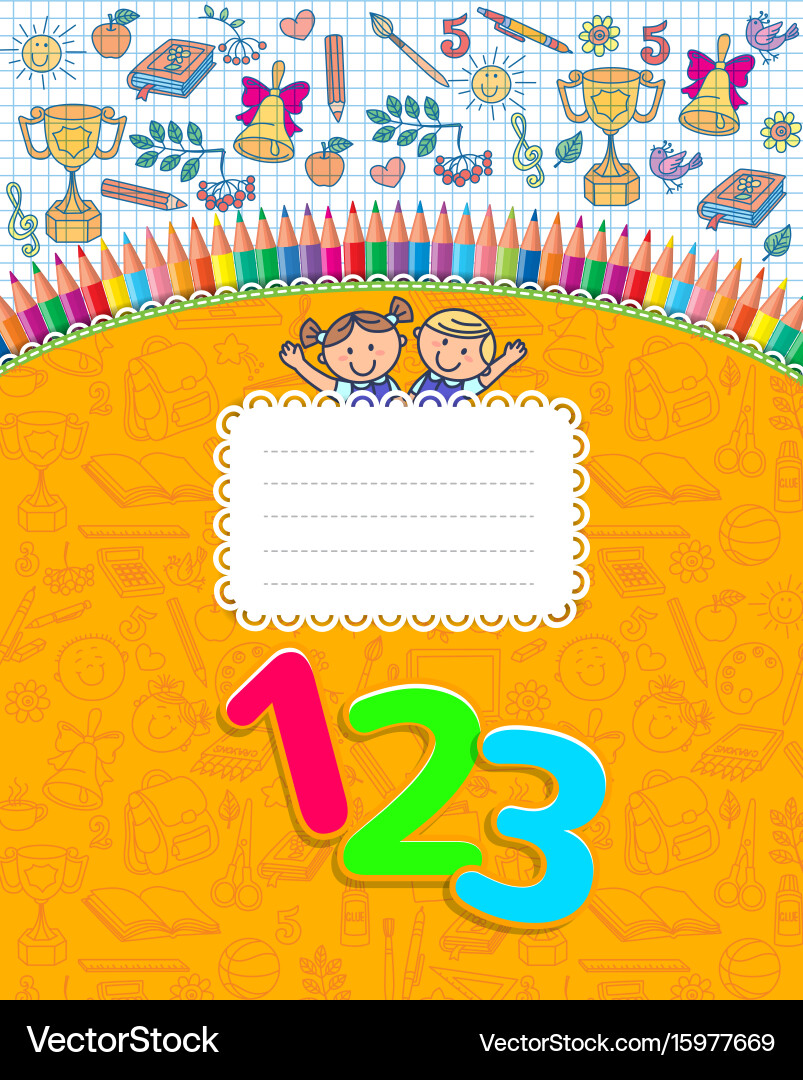 School yellow notebook cover in cage Royalty Free Vector