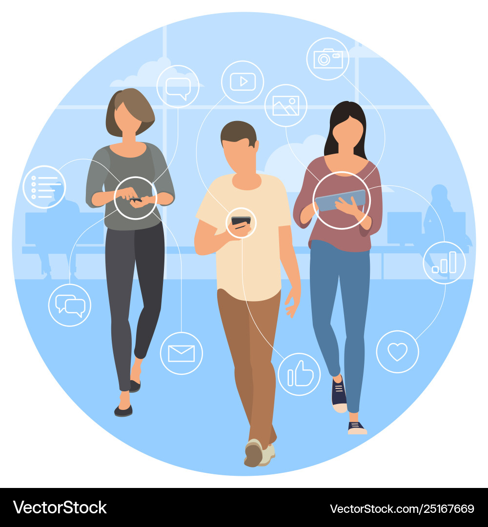 Social media networking people Royalty Free Vector Image