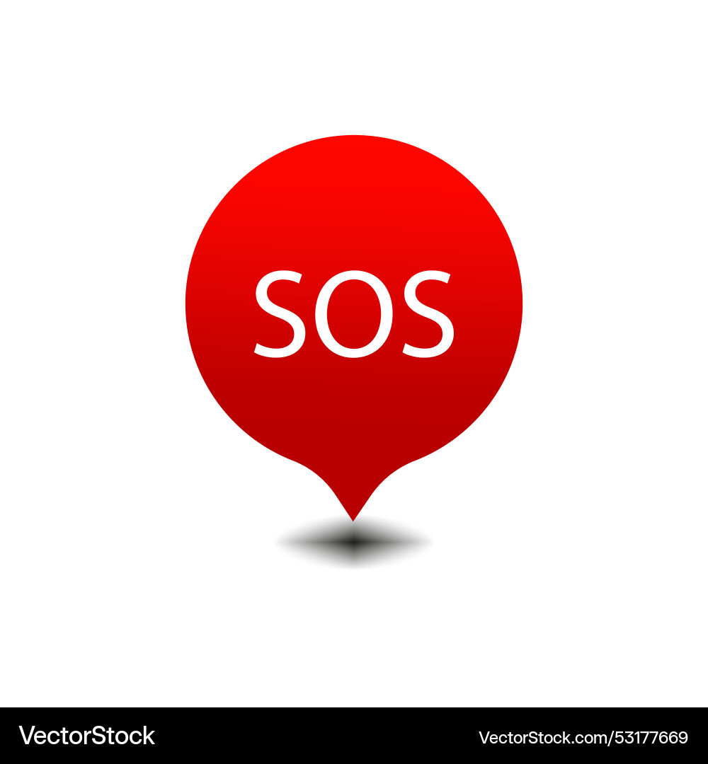 Sos red message safety internet technology Vector Image