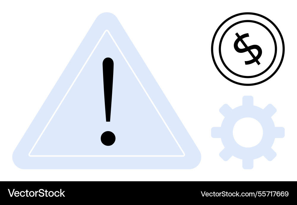 Warning sign with exclamation dollar symbol Vector Image