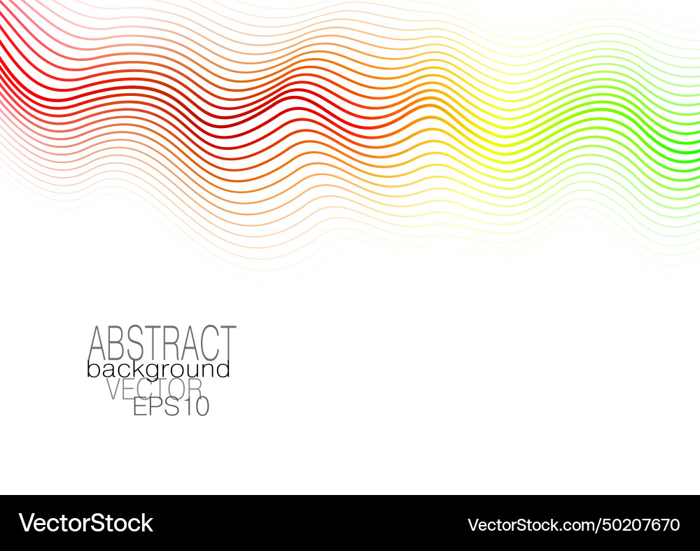 Abstract red yellow green wave design line art Vector Image
