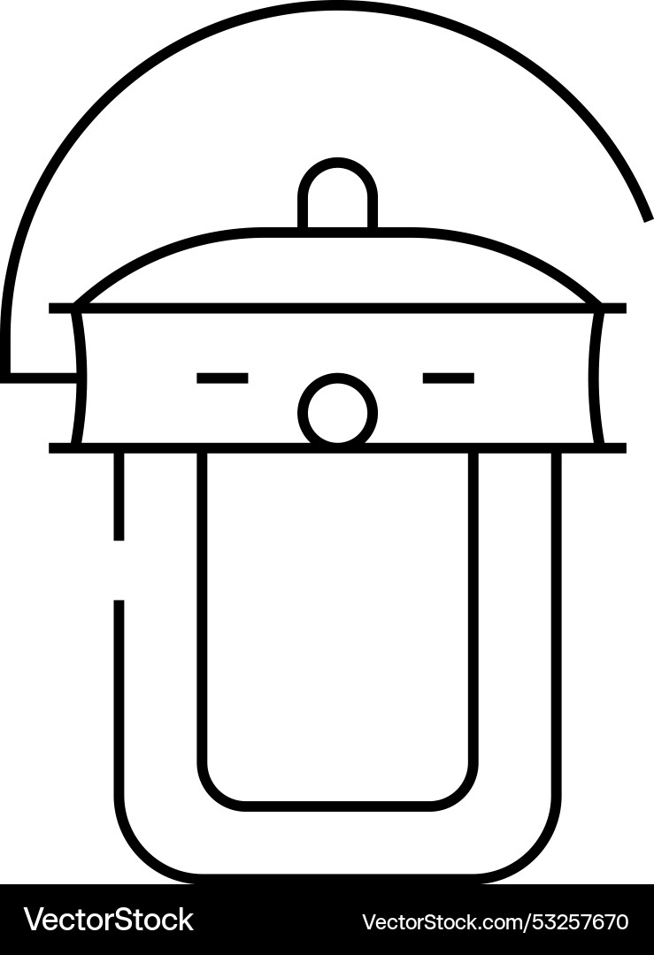 Backyard outdoor lamp line icon Royalty Free Vector Image