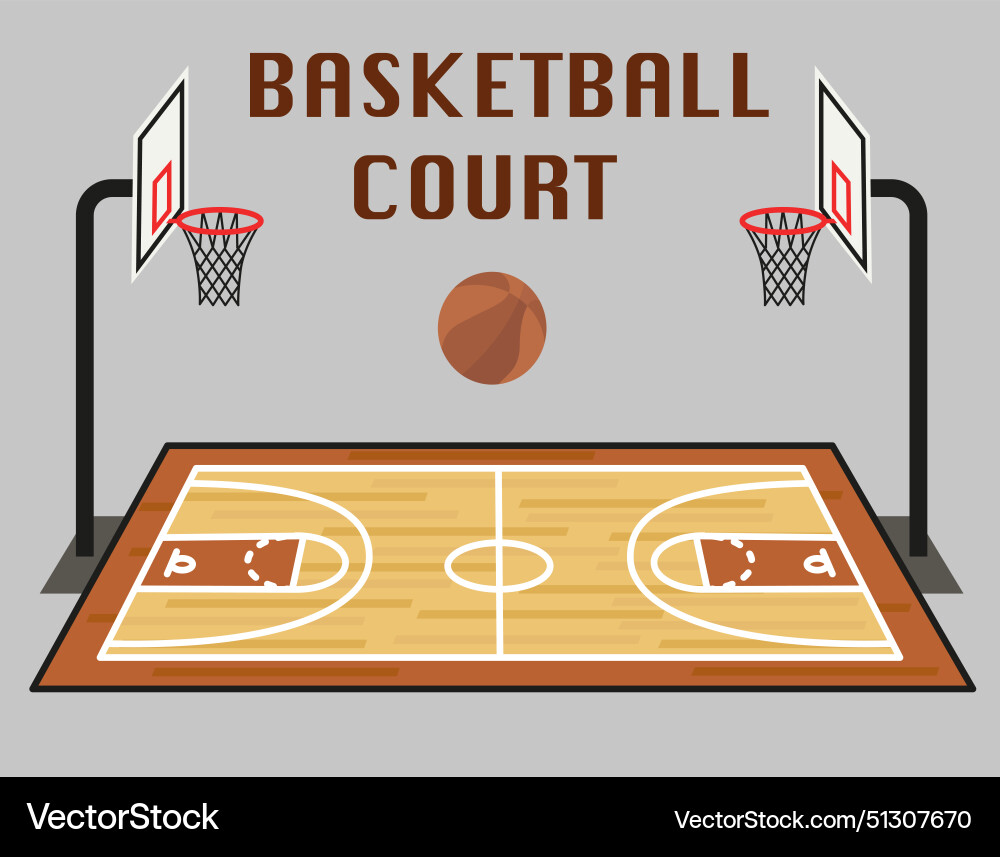Basketball Court - Side View Royalty Free Vector Image