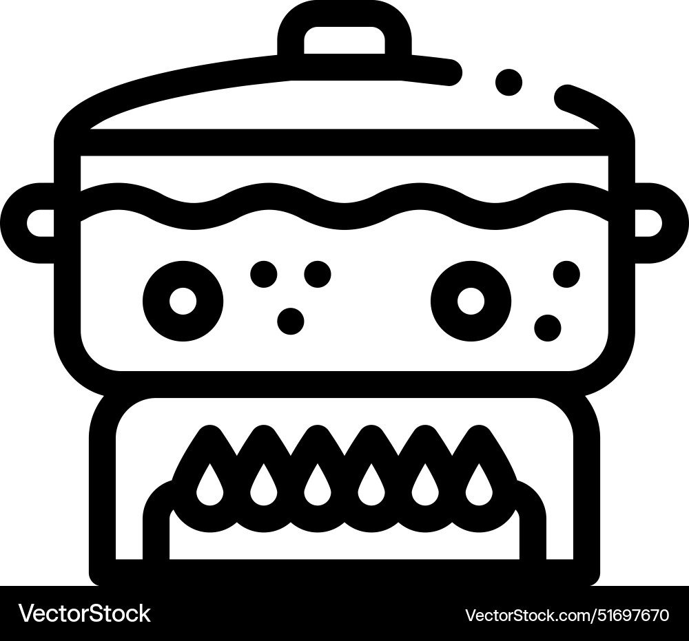 Boiling icon thin linear style design isolated Vector Image