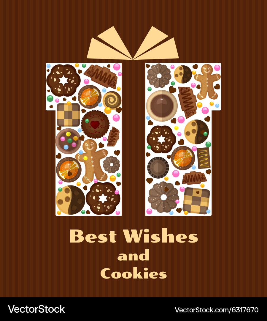 Gift box with cookies Royalty Free Vector Image