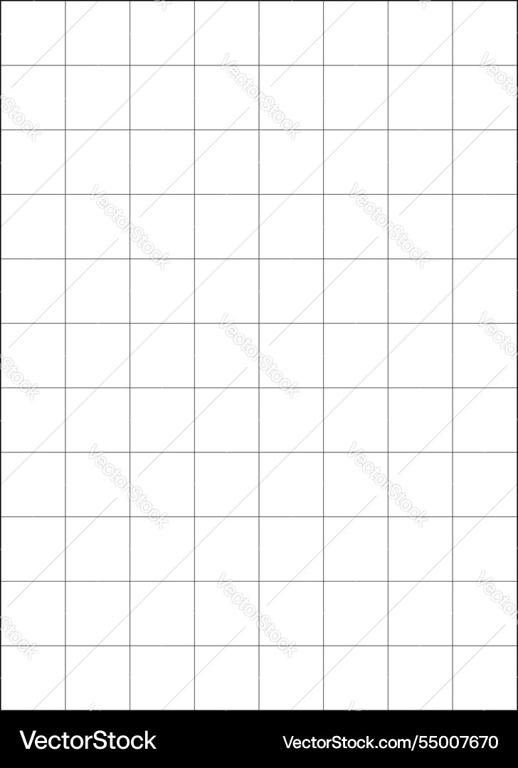 Graph paper 1 inch squares printable template a4 Vector Image