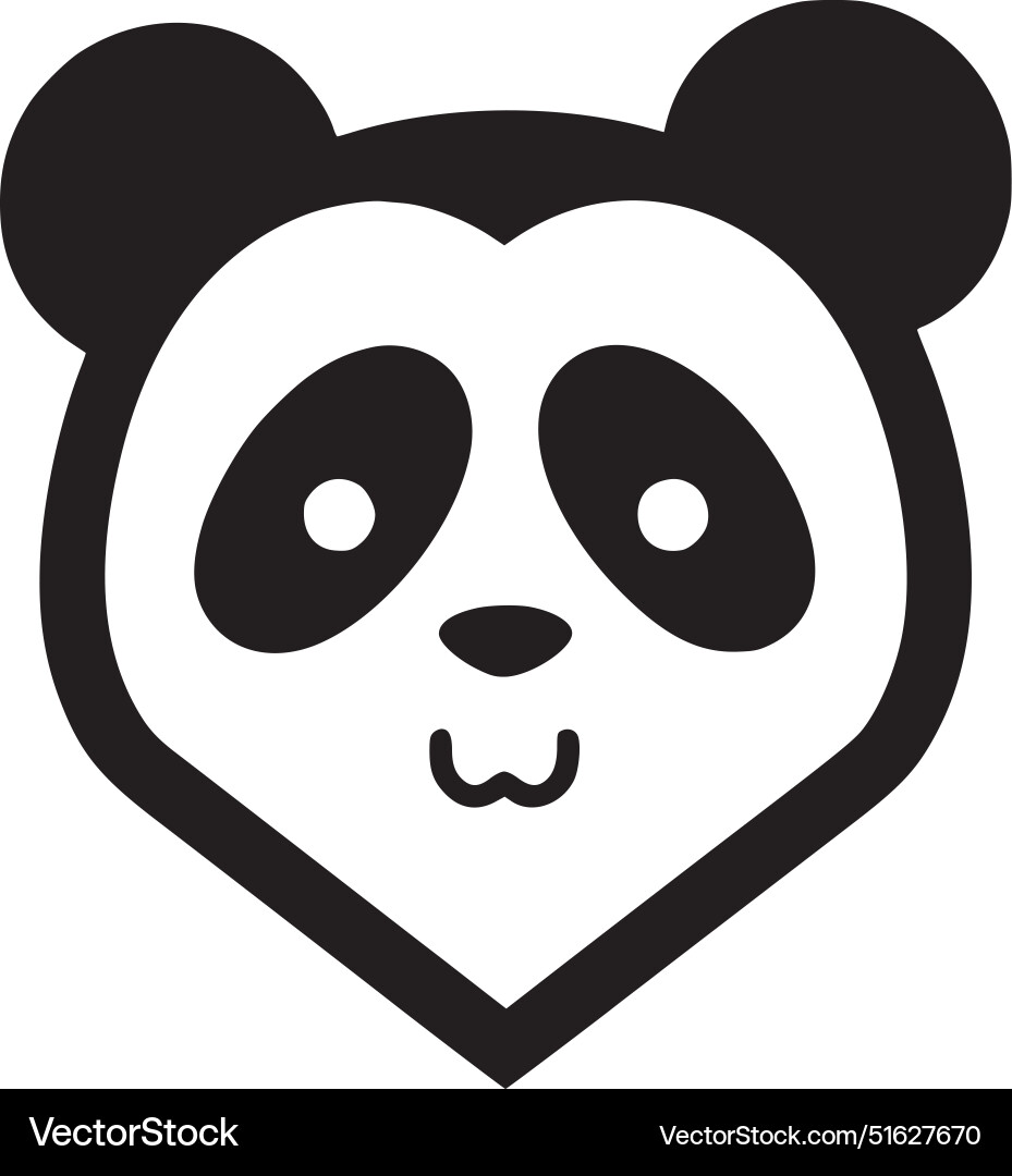 Panda - black and white Royalty Free Vector Image