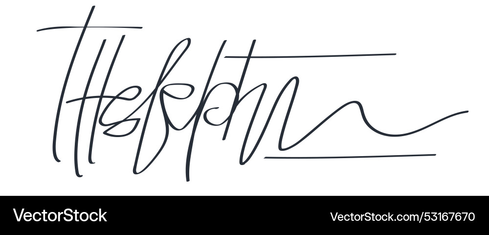 Signature template black color for document Vector Image