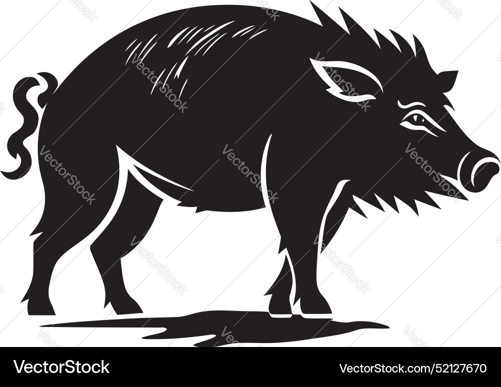 Snorting sovereign iconic logo with boar tribal Vector Image