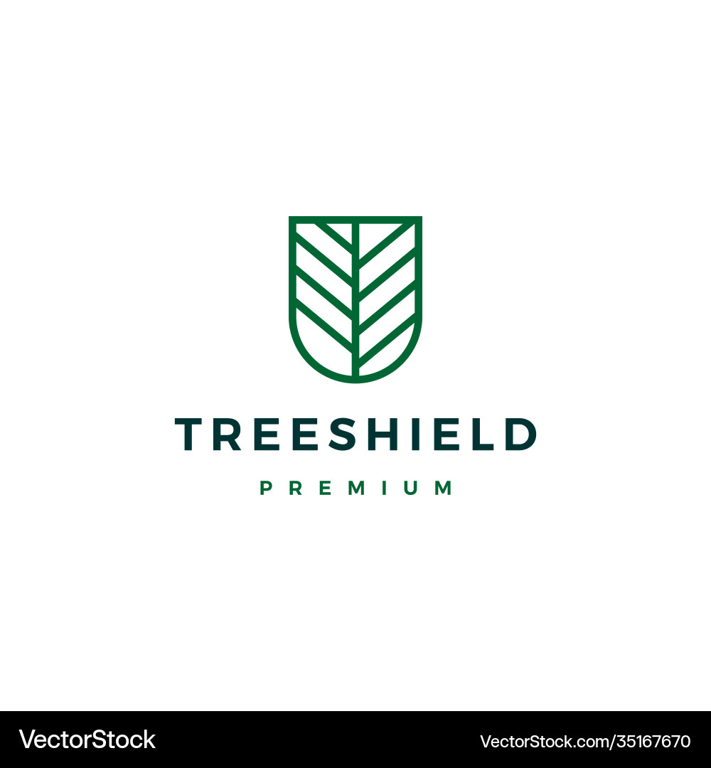 Tree shield logo icon Royalty Free Vector Image