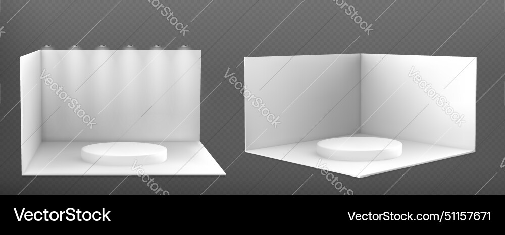 3d set of exhibition booth mockups Royalty Free Vector Image