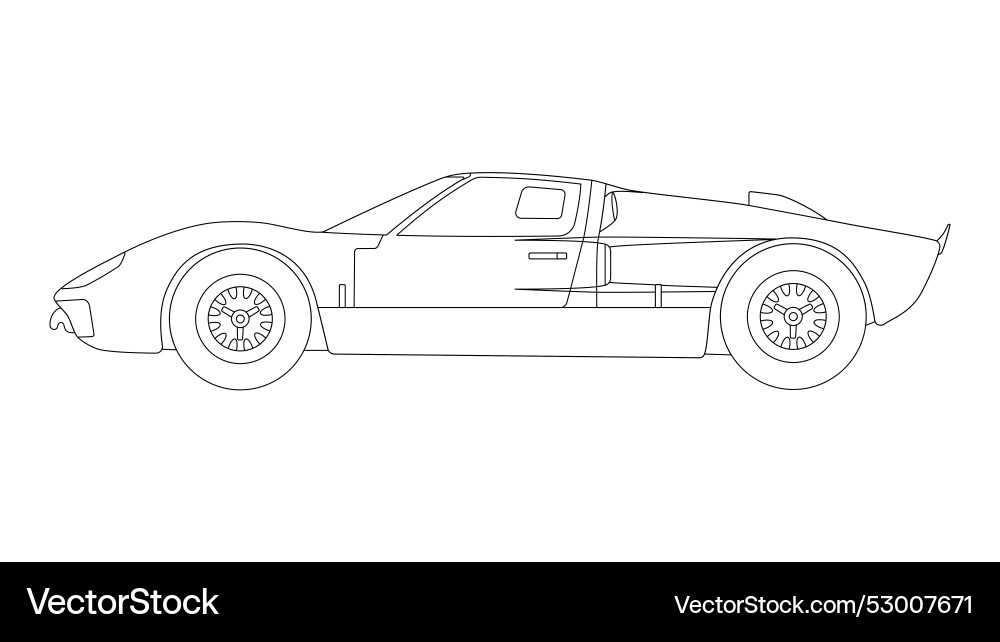 Ford gt40 1966 Royalty Free Vector Image - VectorStock