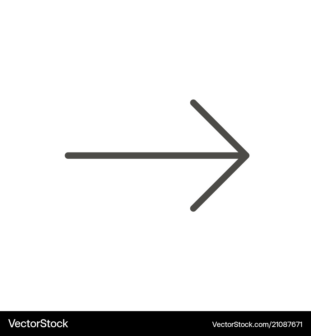 Forward icon right arrow line next symbol Vector Image