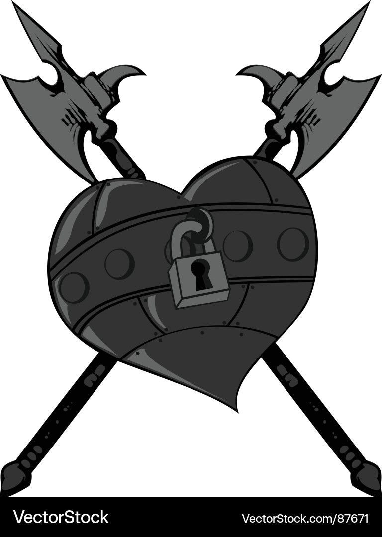 Iron heart icon Royalty Free Vector Image - VectorStock