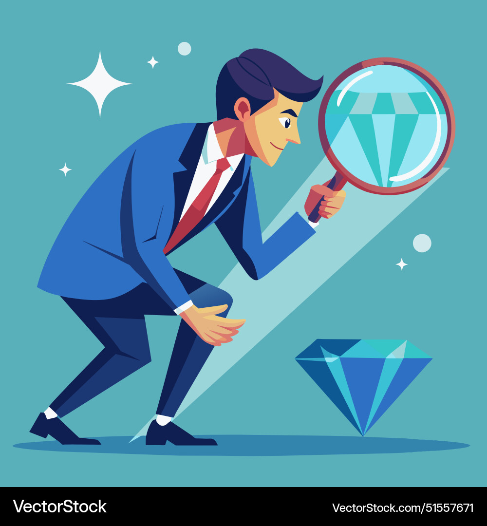 Searching for rare gem valuable diamond Royalty Free Vector