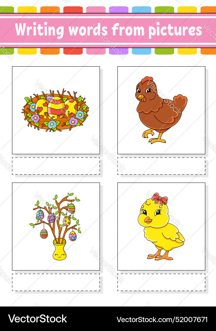 Writing words from pictures learn english Vector Image