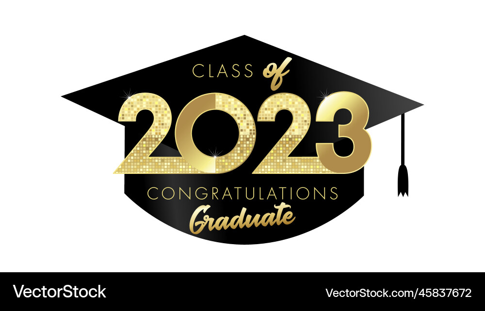 2023 class of congratulation graduate banner Vector Image