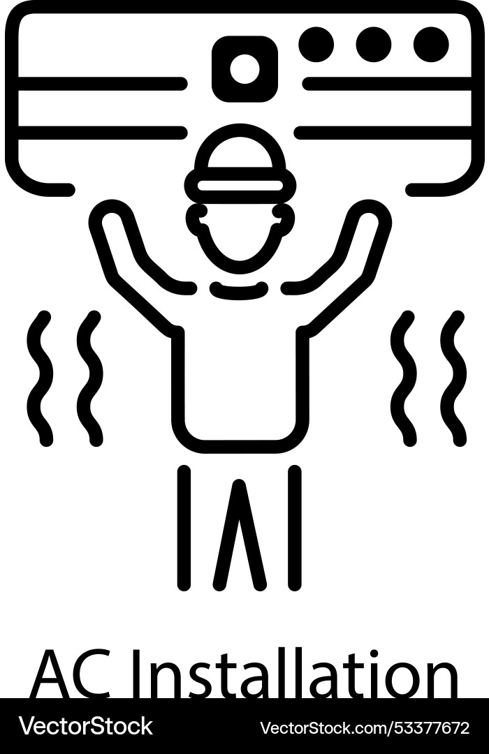 Ac installation Royalty Free Vector Image - VectorStock