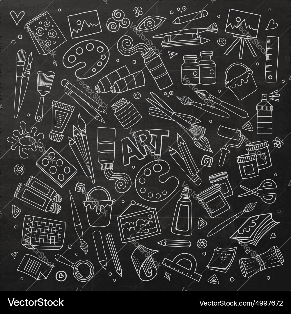 Art and craft symbols objects Royalty Free Vector Image