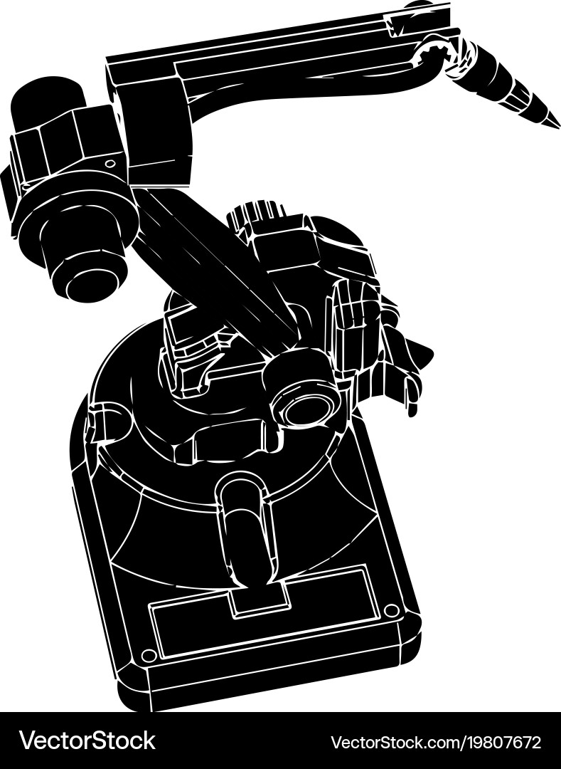 Black welding robot Royalty Free Vector Image - VectorStock