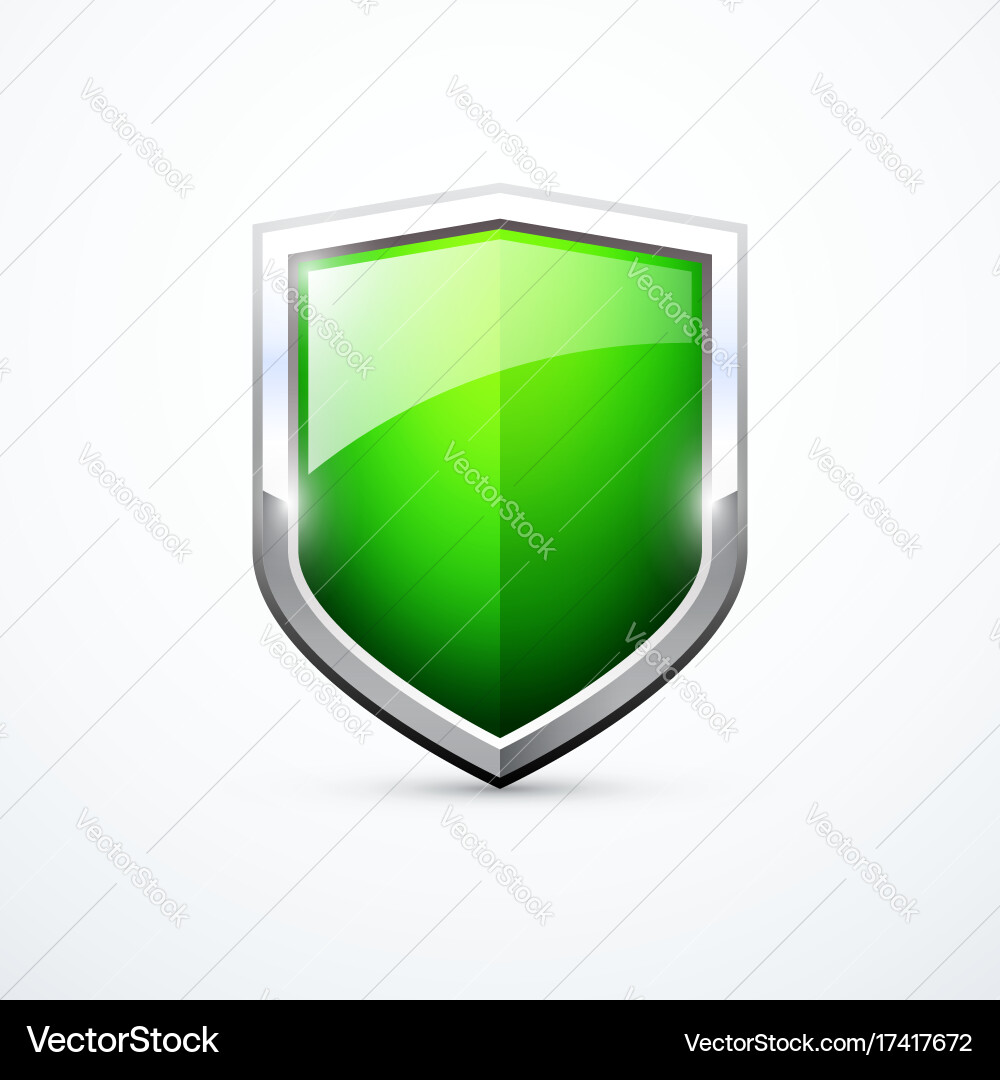 Modern Green Shield Icon Royalty Free Vector Image