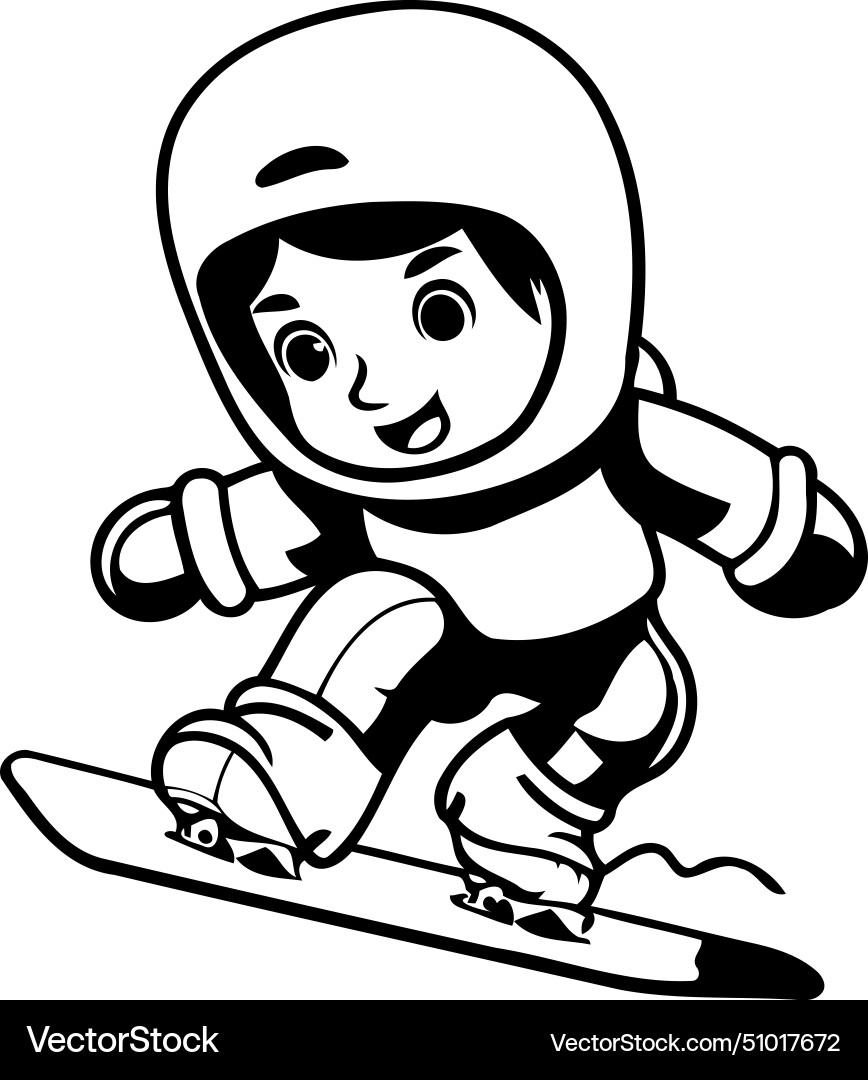 Snowboarder boy cartoon isolated on white Vector Image