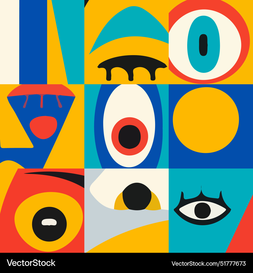 Abstract faces pattern Royalty Free Vector Image