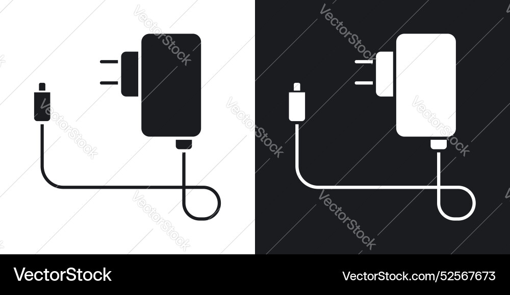 Charger icon set on white background Royalty Free Vector