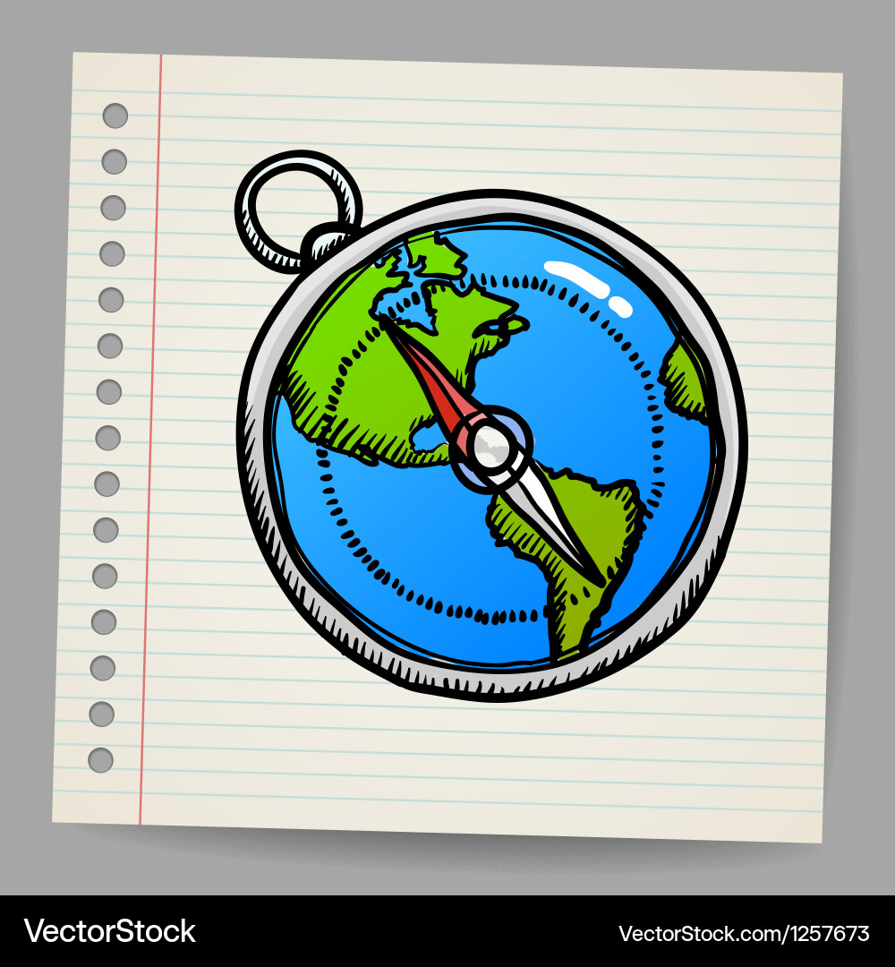 Doodle Compass - Navigation Art Royalty Free Vector Image