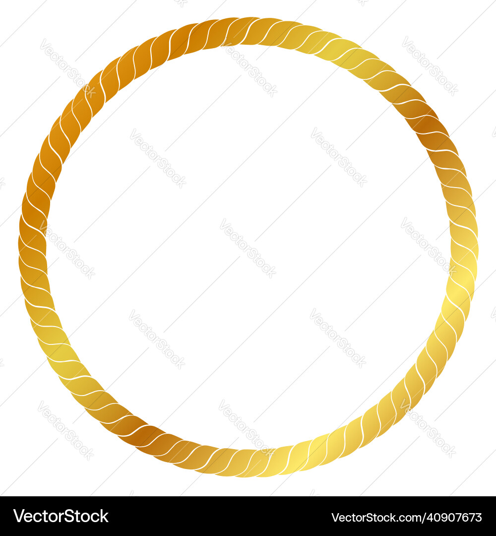Golden Rope Circle Frame Royalty Free Vector Image