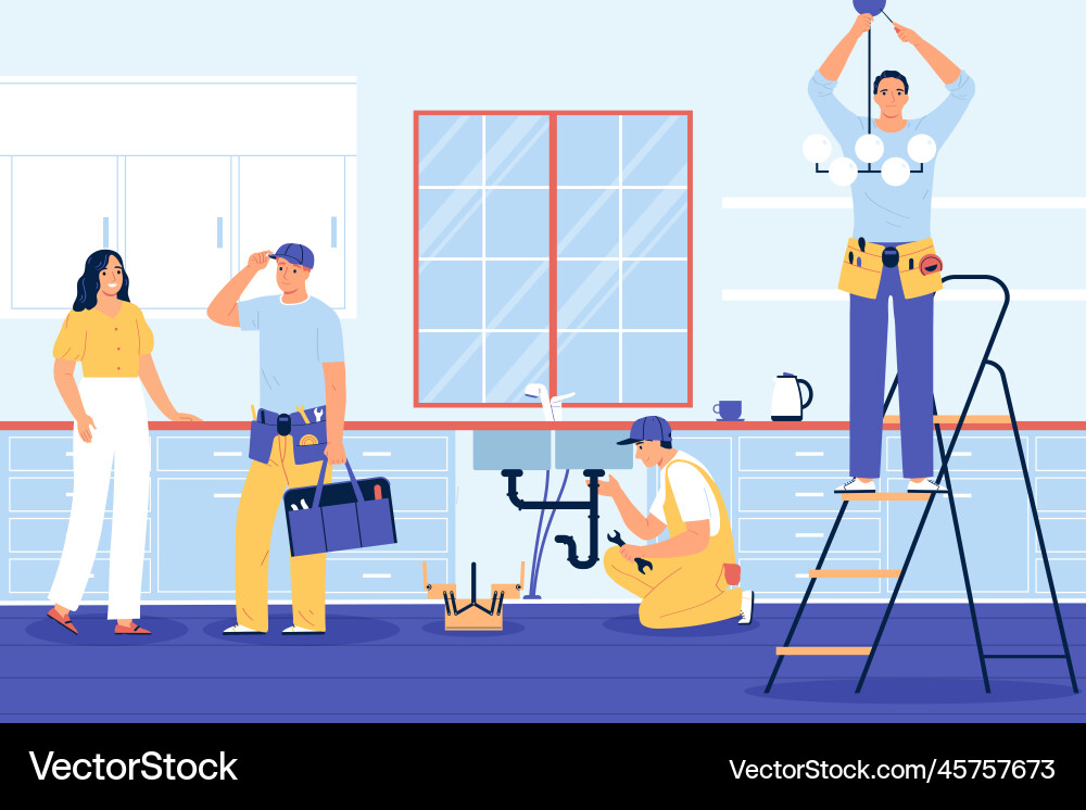 Home renovation flat Royalty Free Vector Image