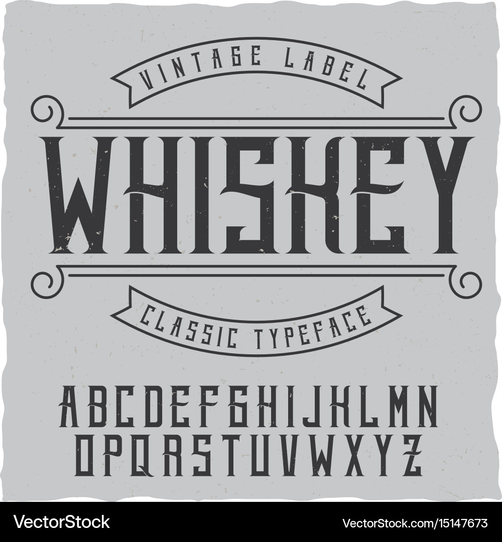 Label font and sample design Royalty Free Vector Image
