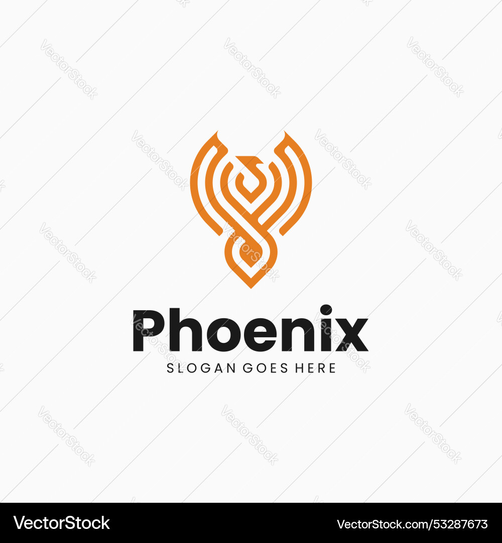 Logo phoenix simple mascot style Royalty Free Vector Image