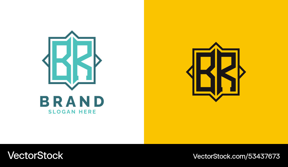 Modern br monogram logo design initial letter br Vector Image