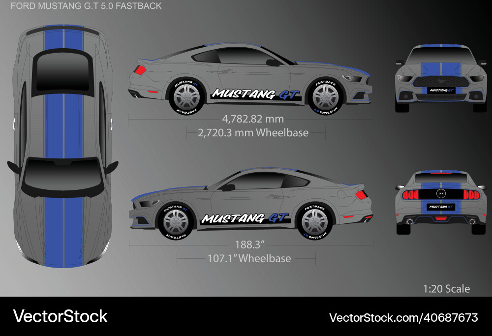 Mustang gt Royalty Free Vector Image - VectorStock