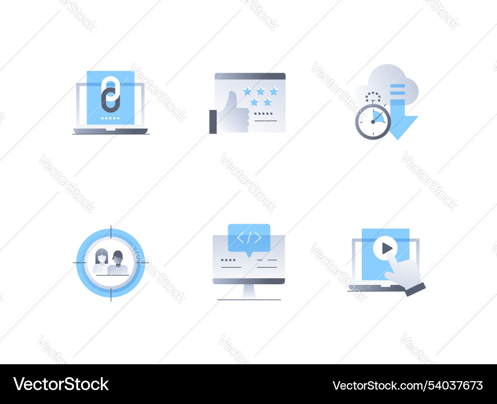 Online and technology - flat design style icons Vector Image