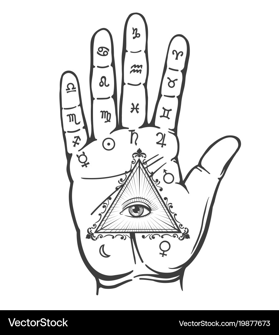 Palmistry Palm Symbol Vector Images (over 810)
