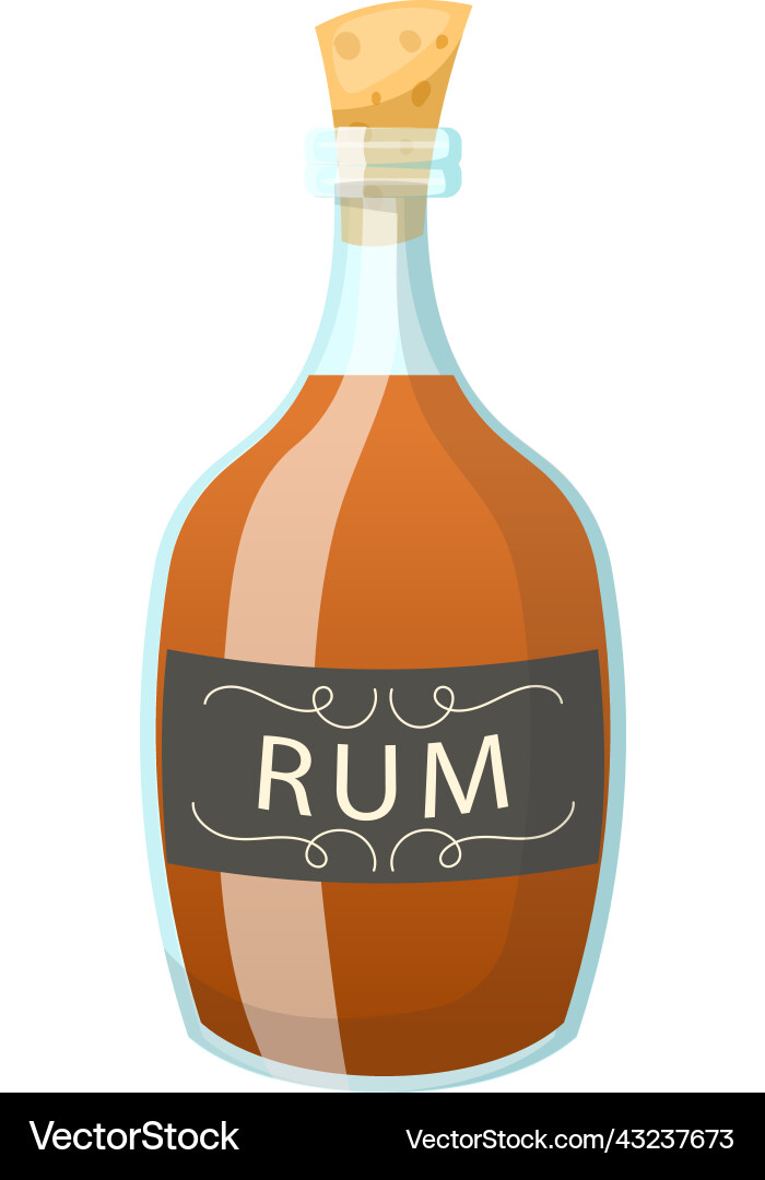 Rum bottle cartoon Royalty Free Vector Image - VectorStock