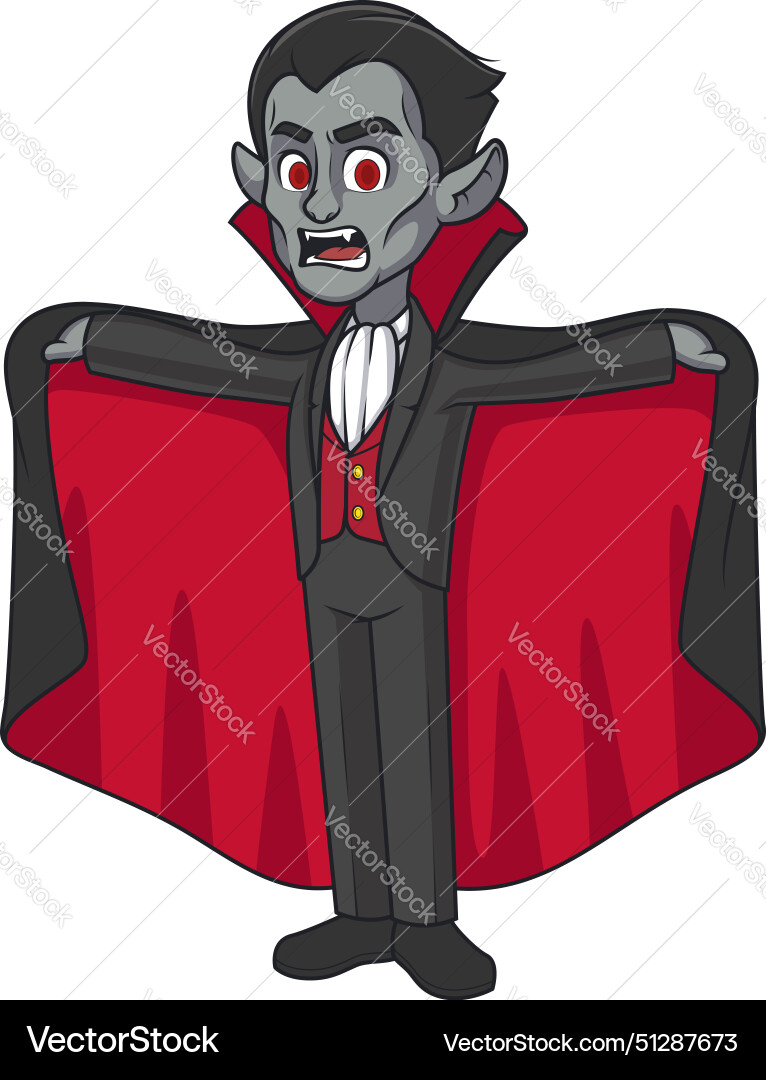 Vampire with cape Royalty Free Vector Image - VectorStock